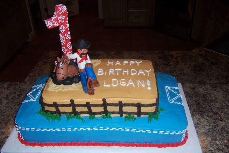 Cowboy Cake - 1St Birthday - CakeCentral.com