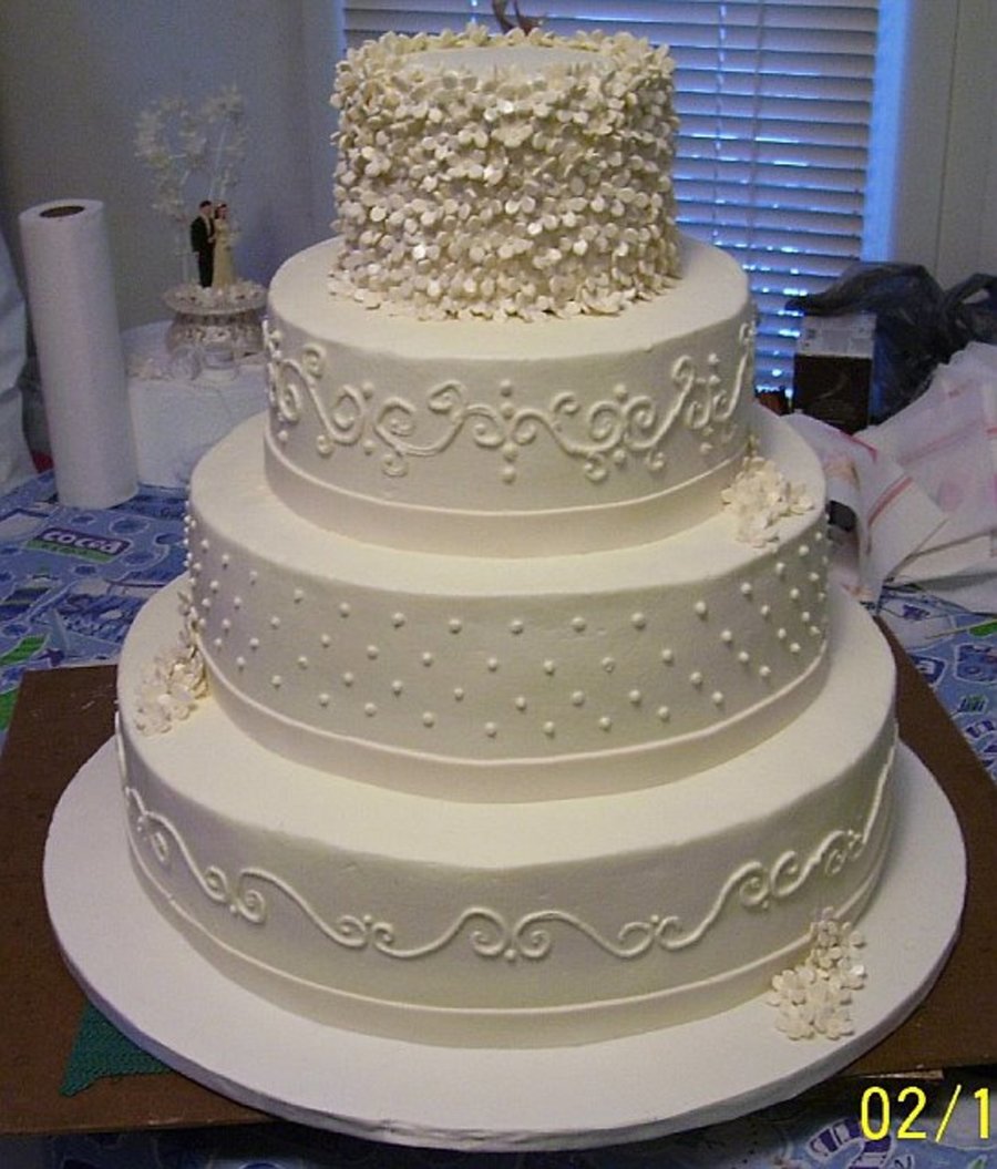 Ivory Wedding Cake - CakeCentral.com