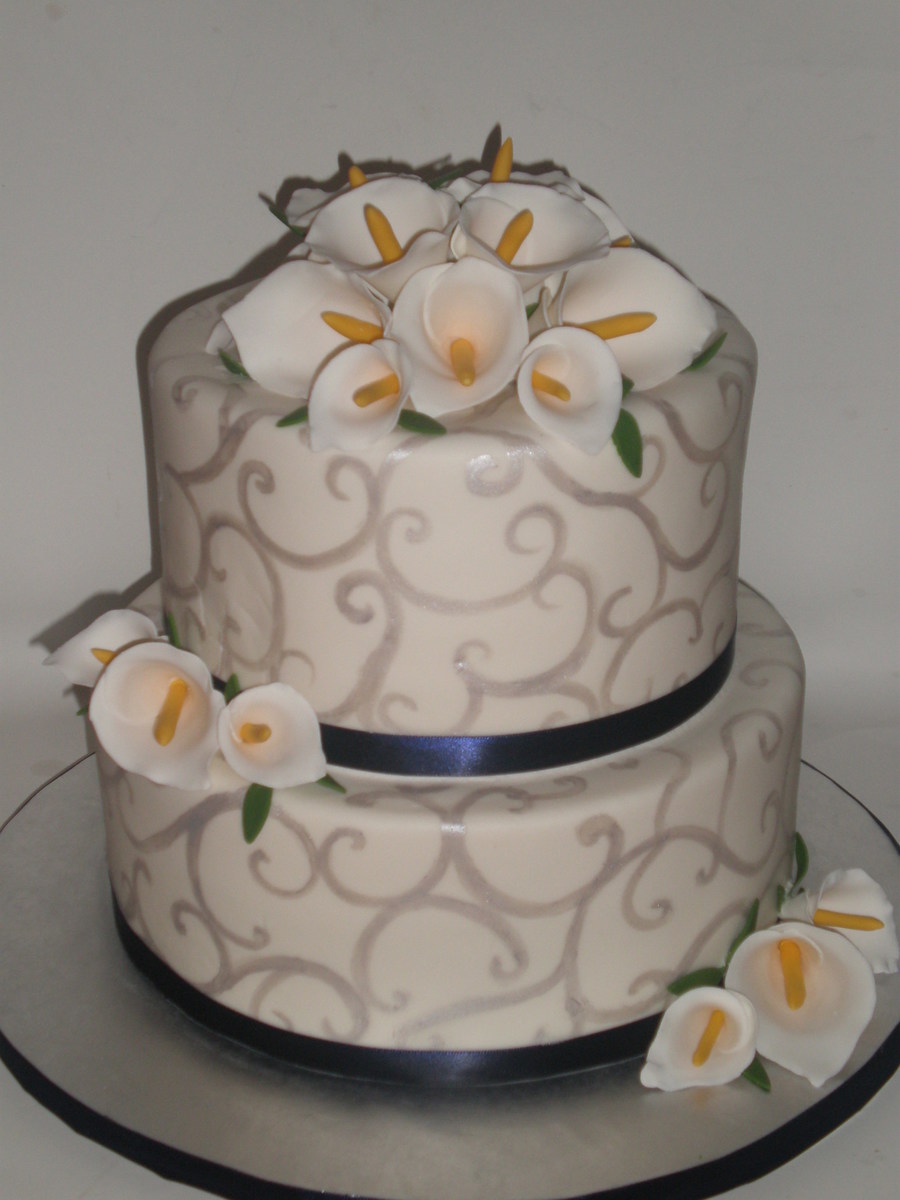 Calla Lily Wedding Cake - CakeCentral.com