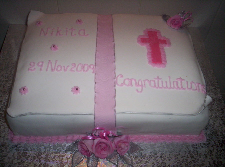 Bible Confirmation Cake - CakeCentral.com