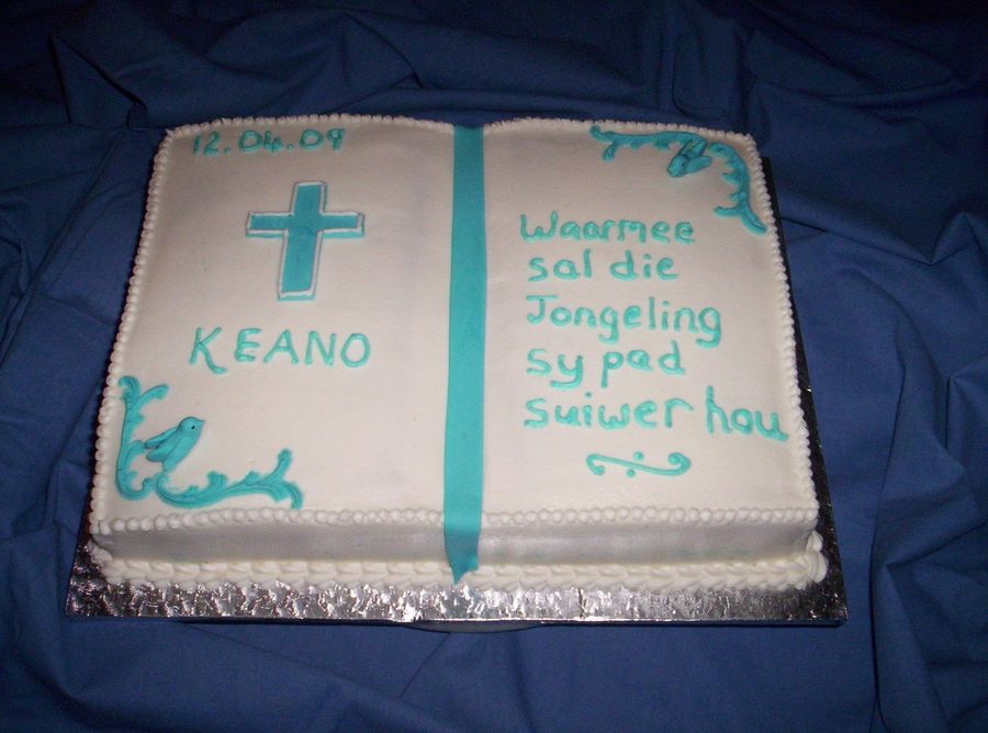 Blue Confirmation Cake - CakeCentral.com