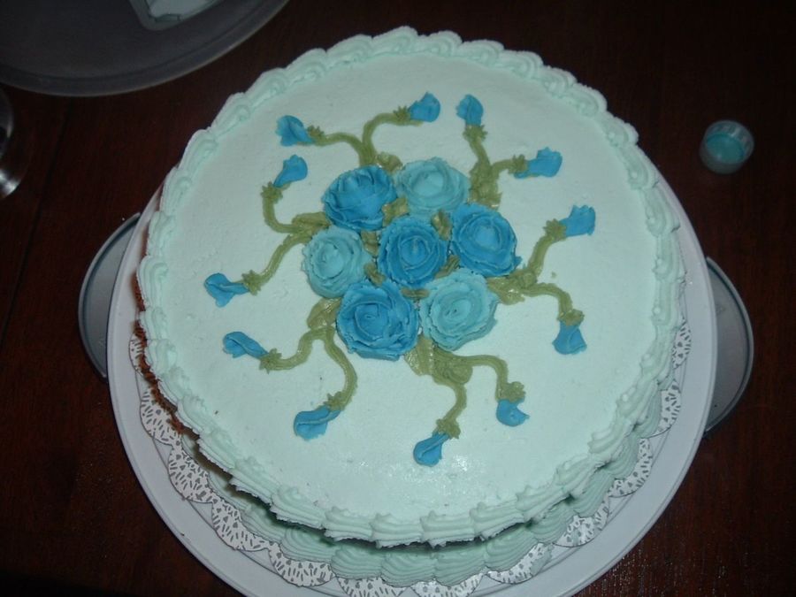 Blue Roses And Rose Buds - CakeCentral.com