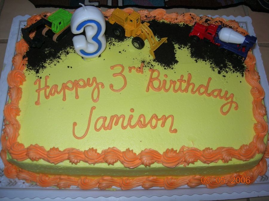 Construction Vehicles Cake - CakeCentral.com