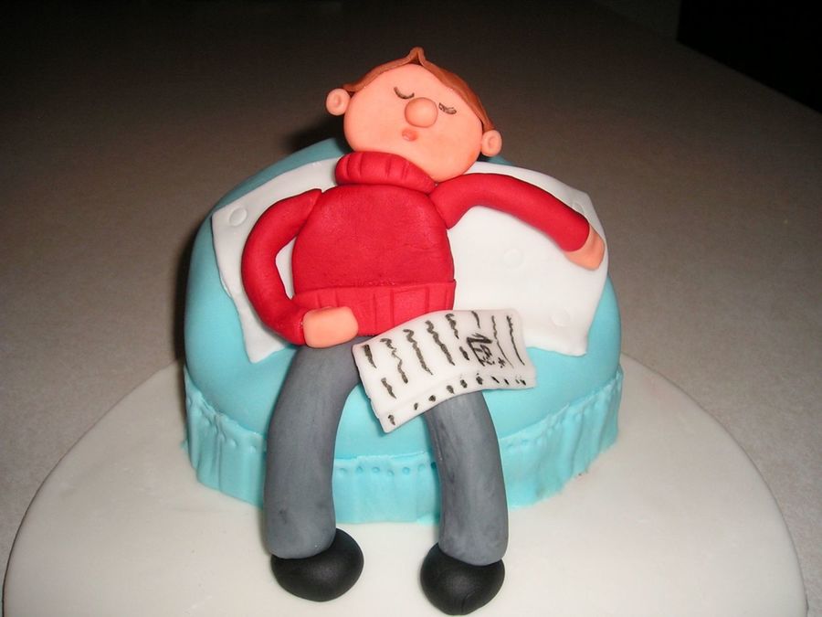 Guy Sleeping On Couch - CakeCentral.com