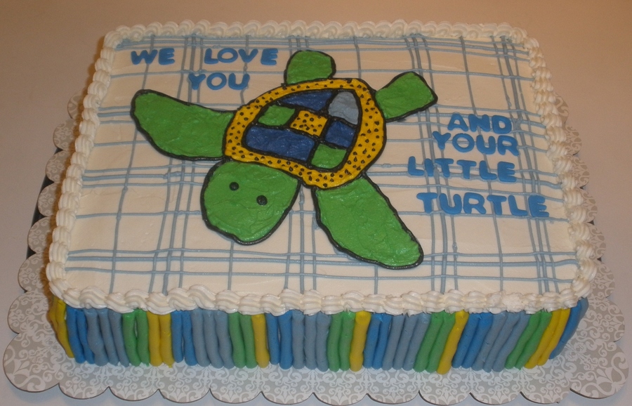 Turtle Baby Shower Cake - CakeCentral.com