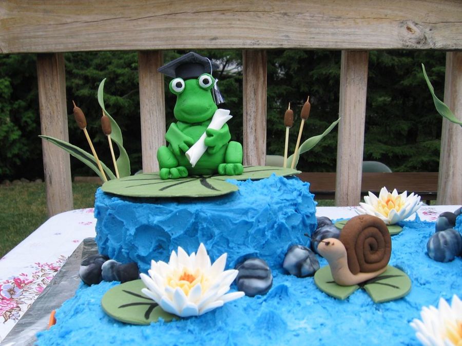 Gumpaste Frog, Snail And Waterlily - CakeCentral.com