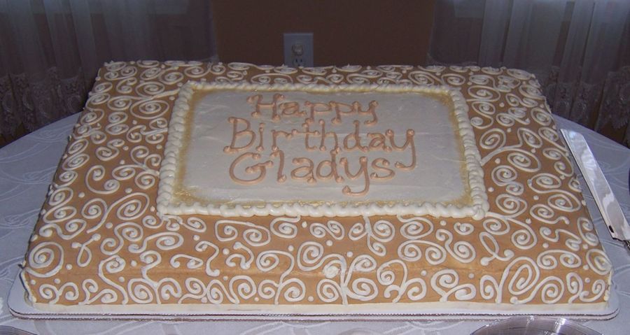 Full Sheet Cake For 70Th Birthday - CakeCentral.com