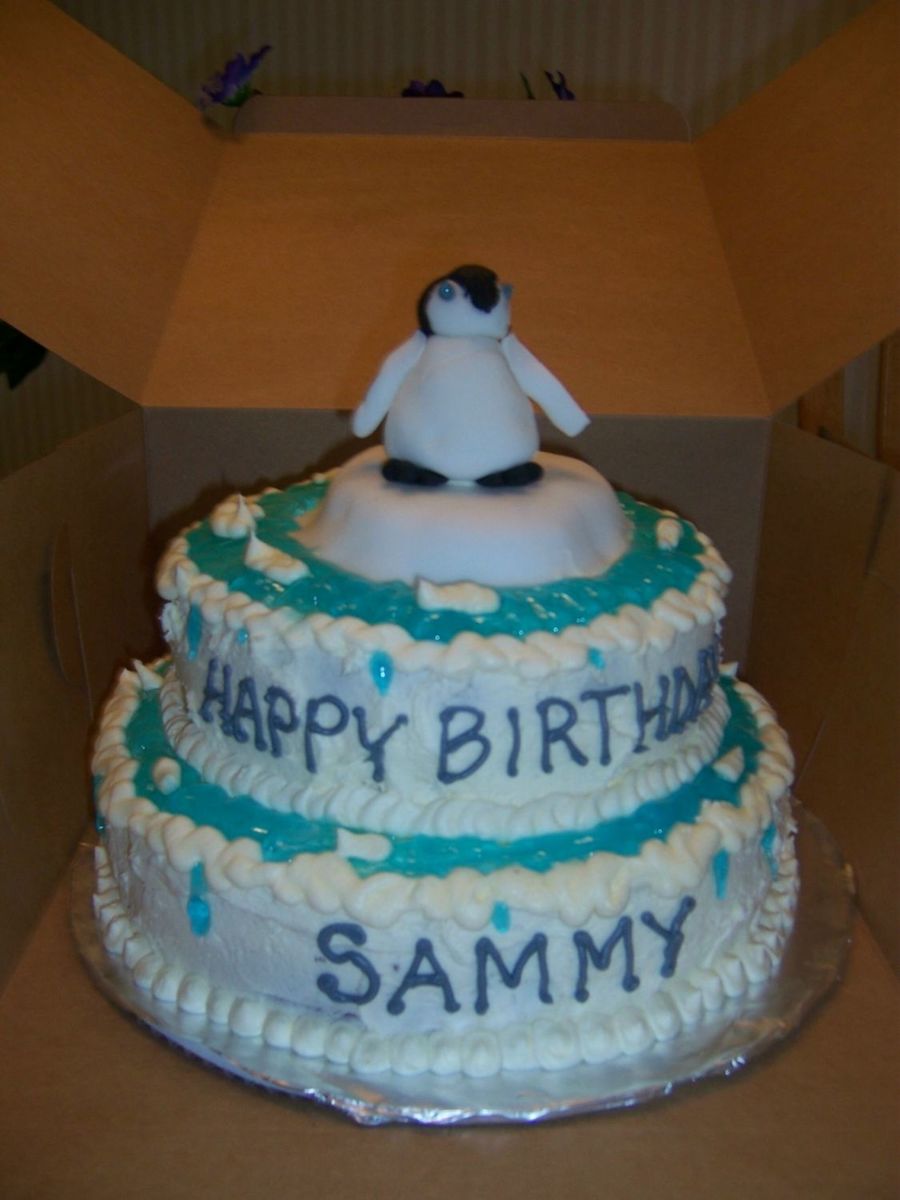 Happy Feet Tiered Cake - CakeCentral.com