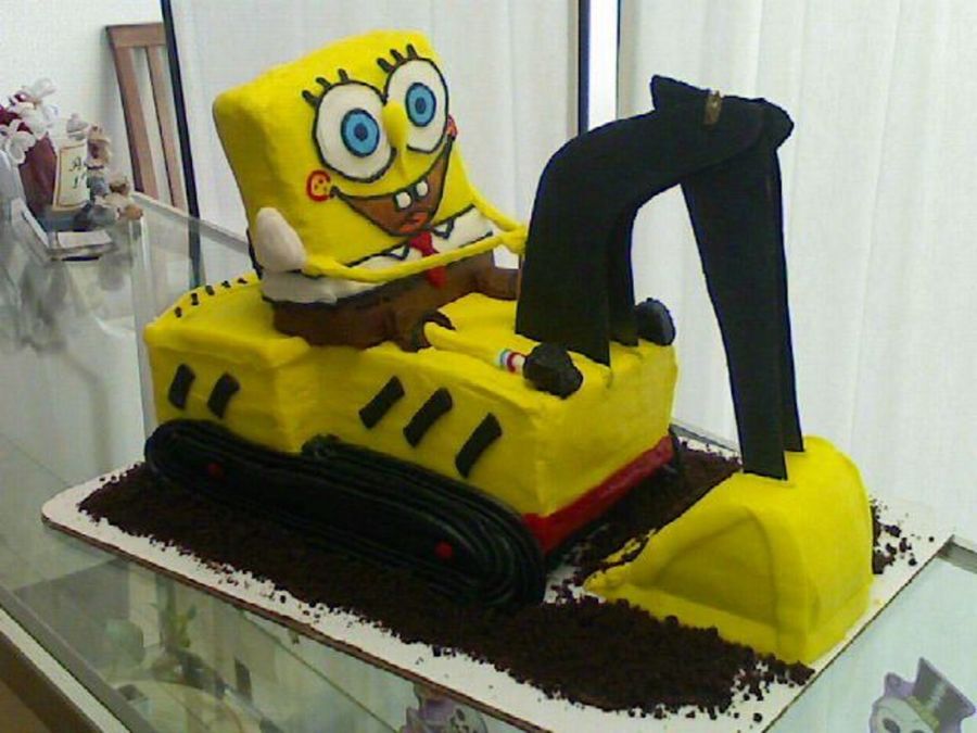 Spongebob On Excavator - CakeCentral.com