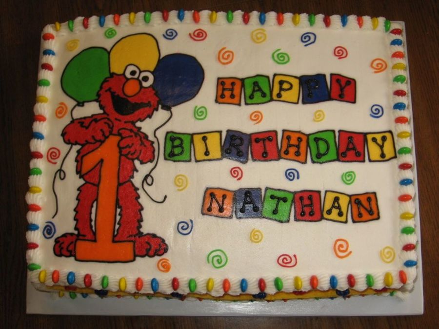 First Birthday Elmo Sheetcake - CakeCentral.com