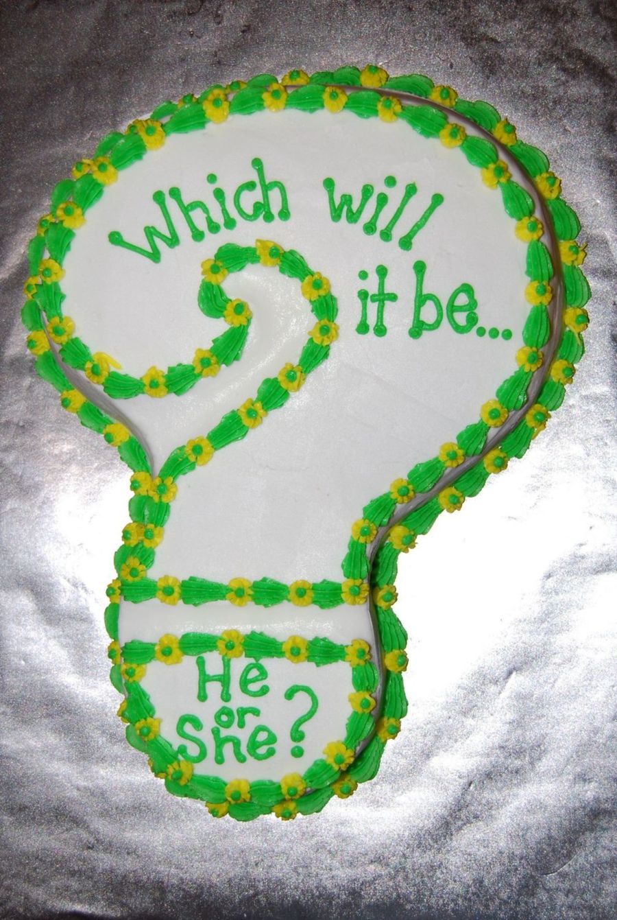 Question Mark Baby Shower Cake - CakeCentral.com
