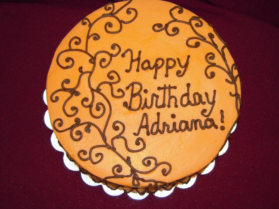 Simple Scroll Birthday Cake - CakeCentral.com