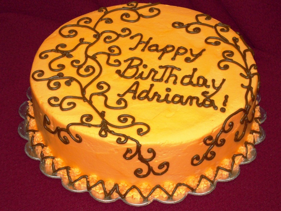 Simple Scroll Birthday Cake - CakeCentral.com