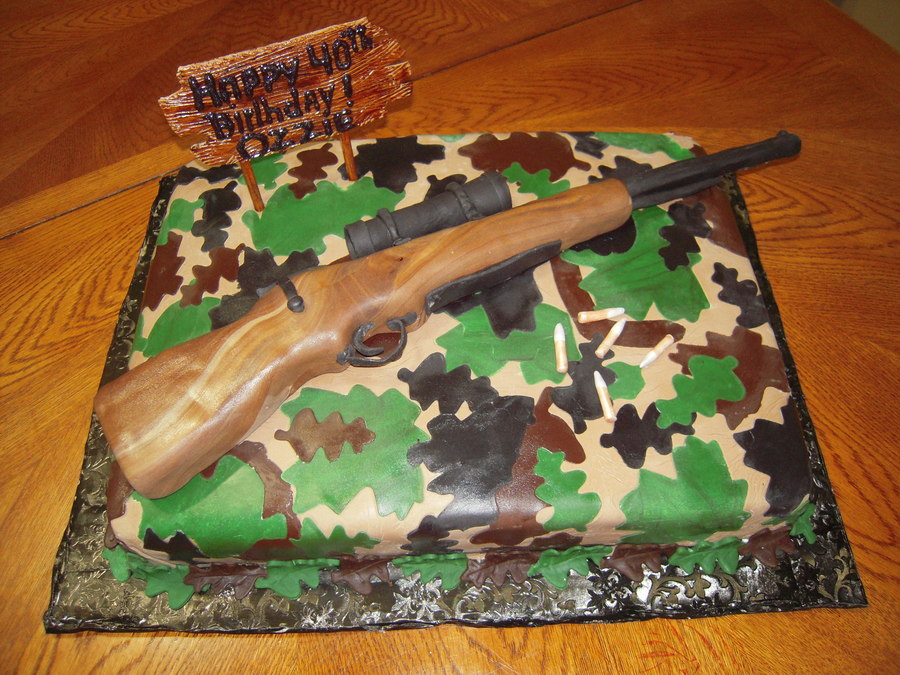 Rifle & Camo Cake - CakeCentral.com