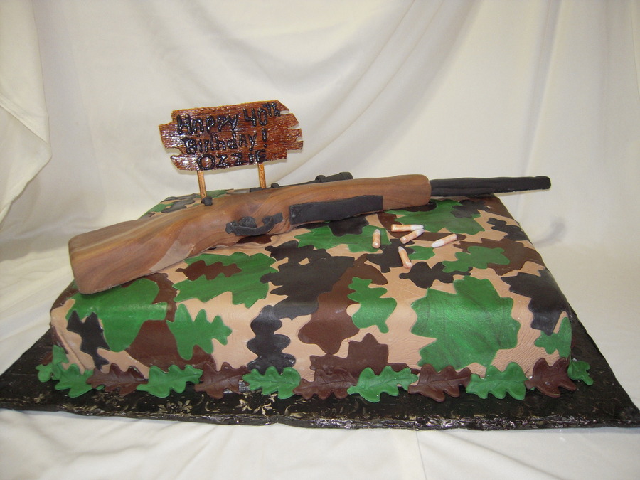 Rifle & Camo Cake - CakeCentral.com