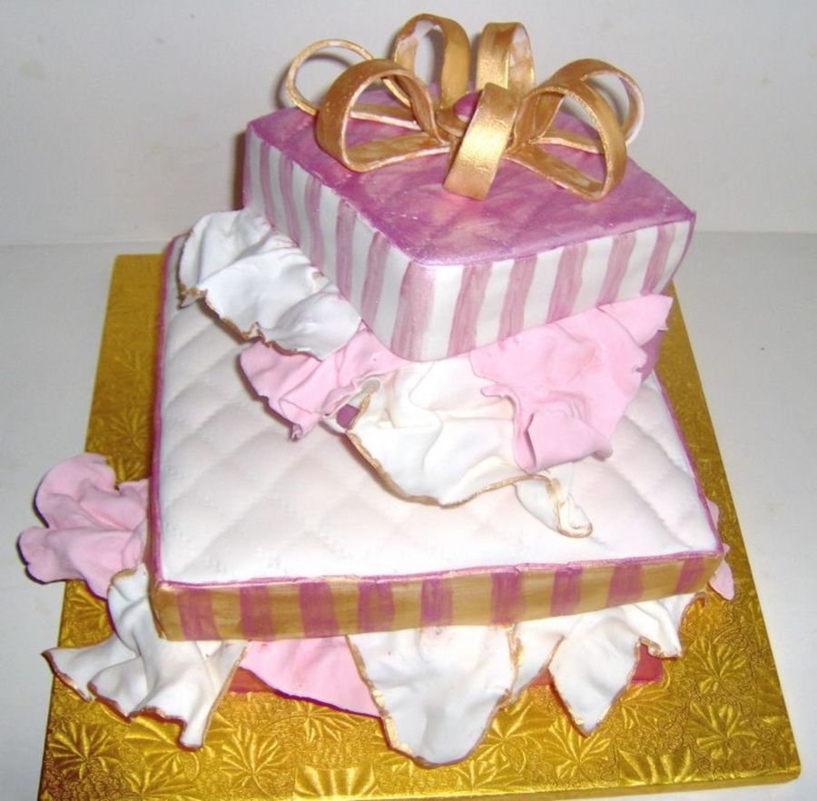 Pink Gift Box Cake - CakeCentral.com
