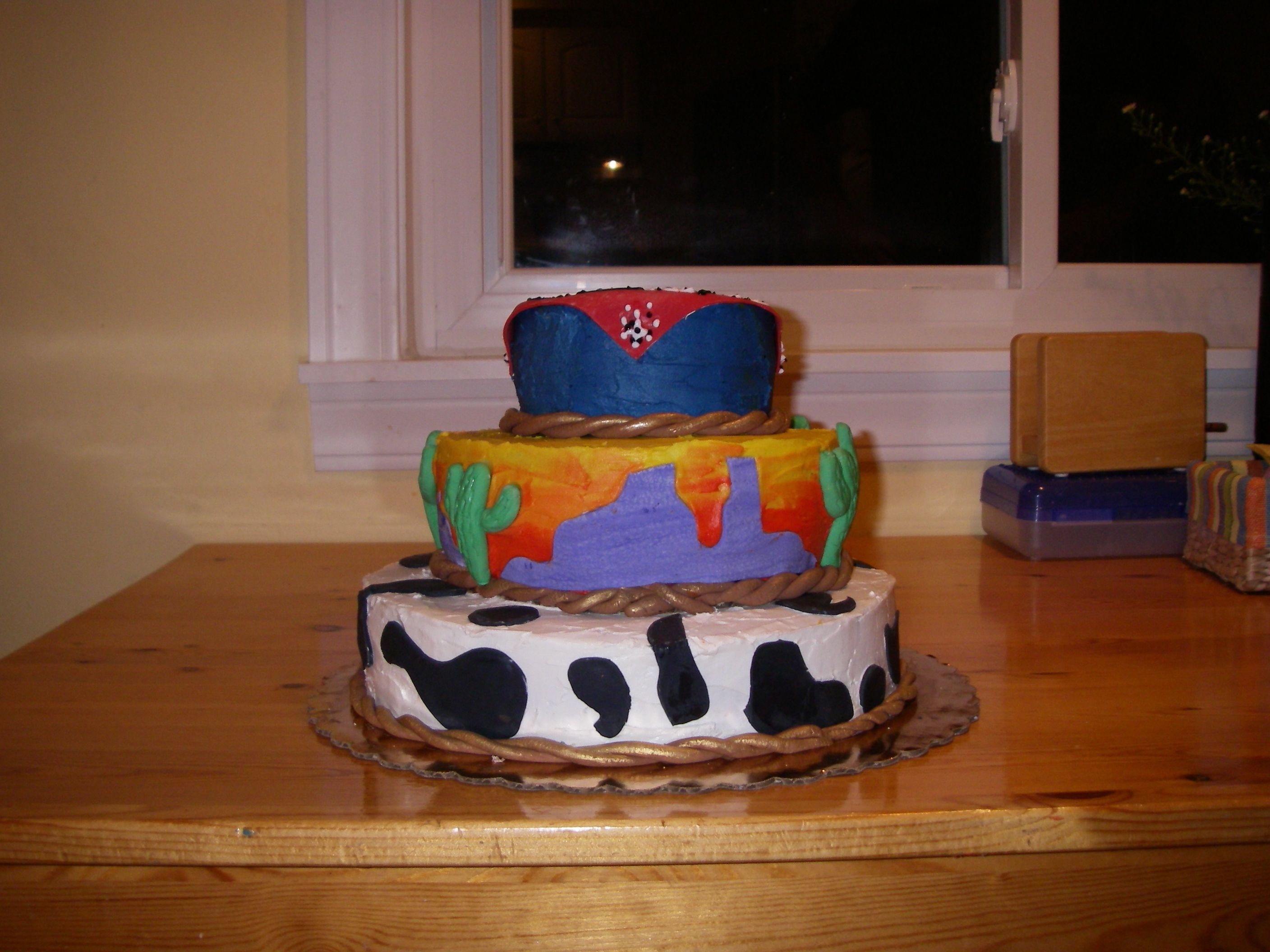 Cowboy Theme Birthday Cake - CakeCentral.com