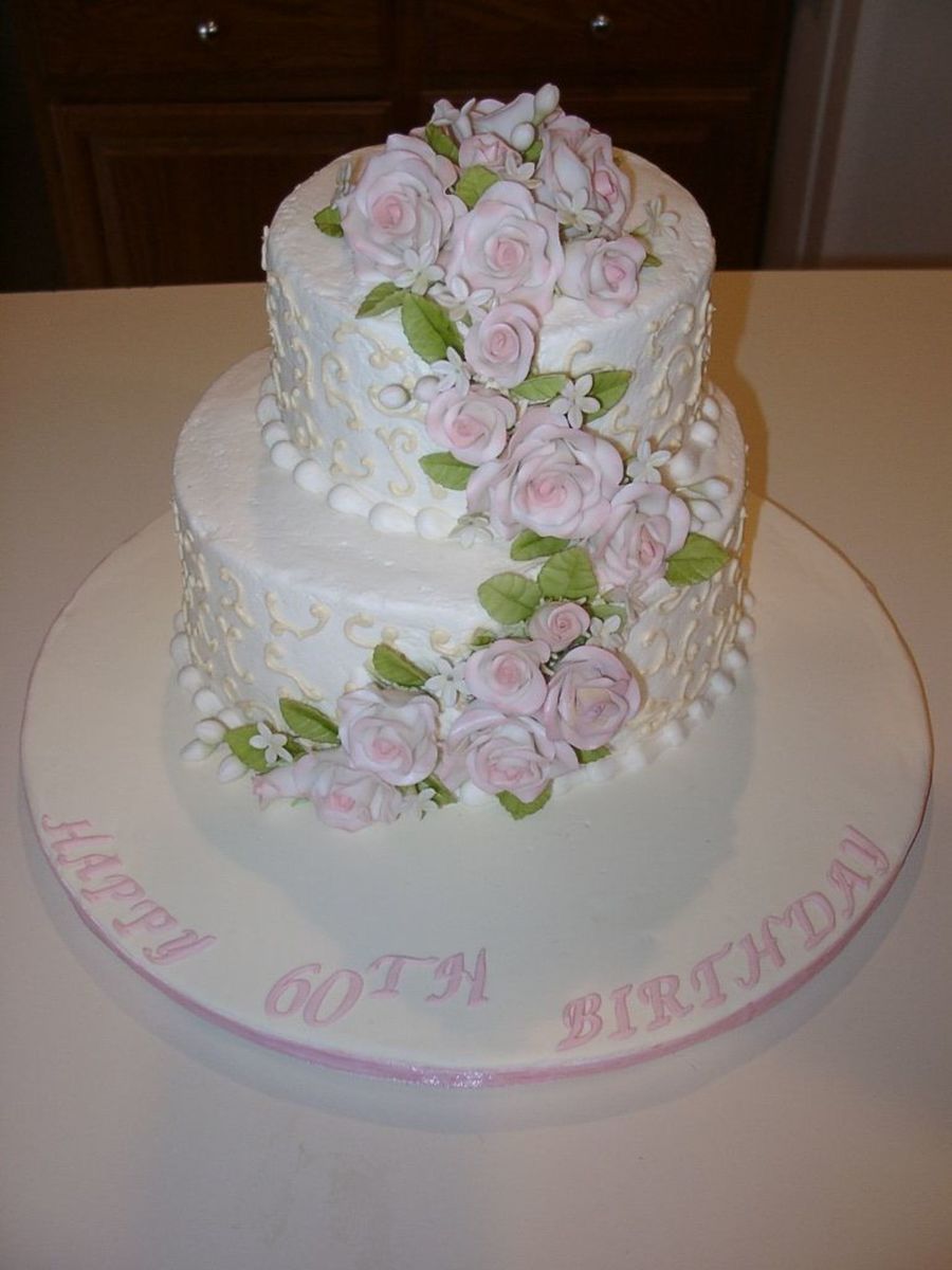 Pale Pink Rose Cascade - CakeCentral.com