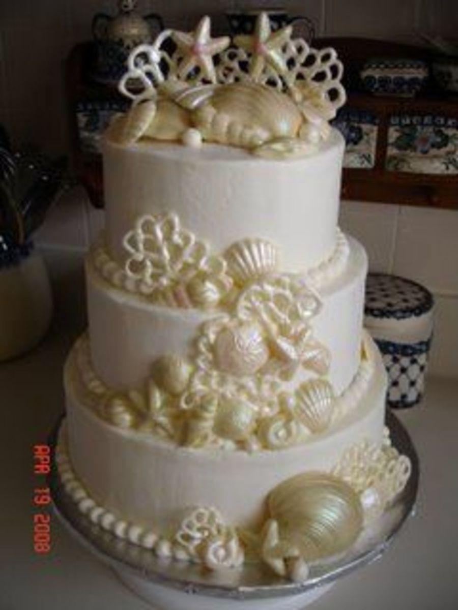 Okinawan Style Seashell Wedding Cake - CakeCentral.com