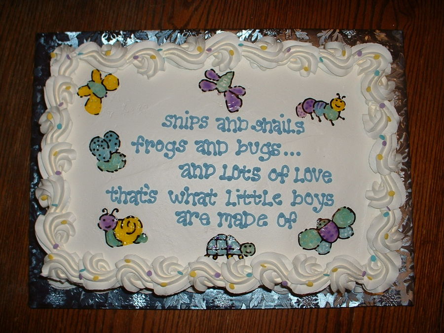 Snips And Snails Baby Shower Cake - CakeCentral.com