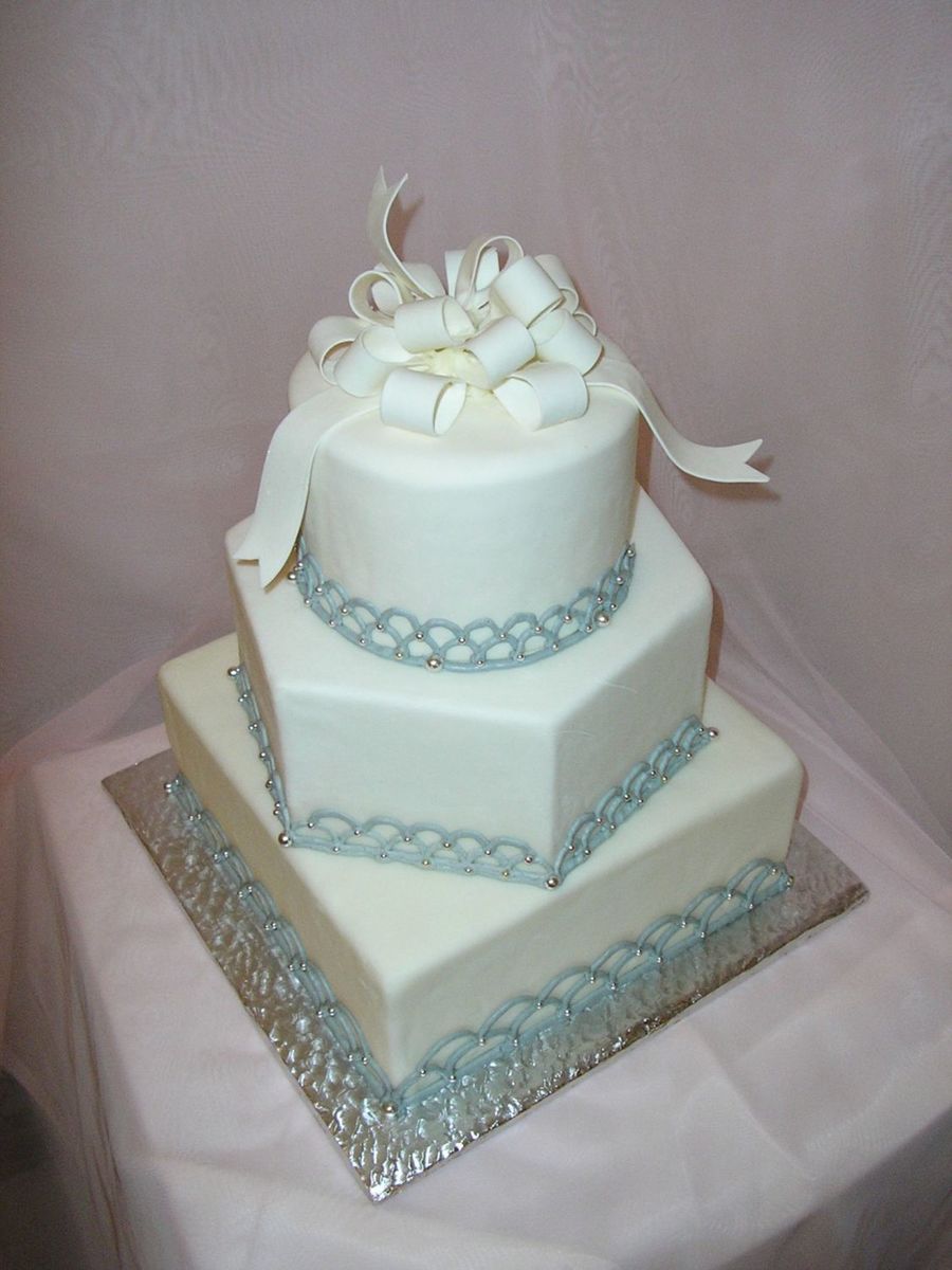 Silver Wedding Cake - CakeCentral.com