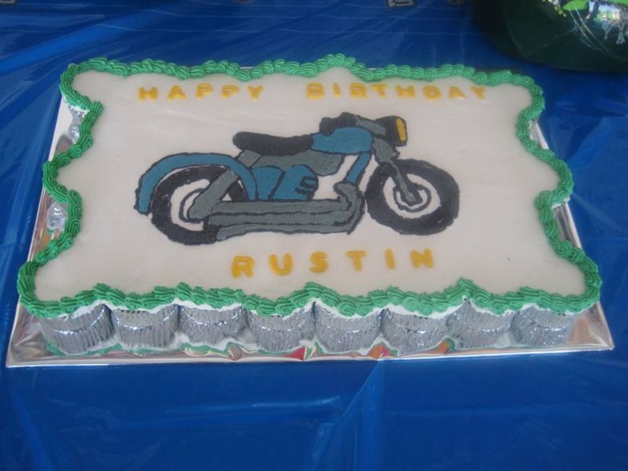 Motorcycle Cupcake Cake - CakeCentral.com
