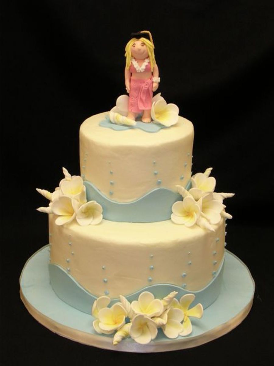 Frangipani Beach Themed Graduation - CakeCentral.com