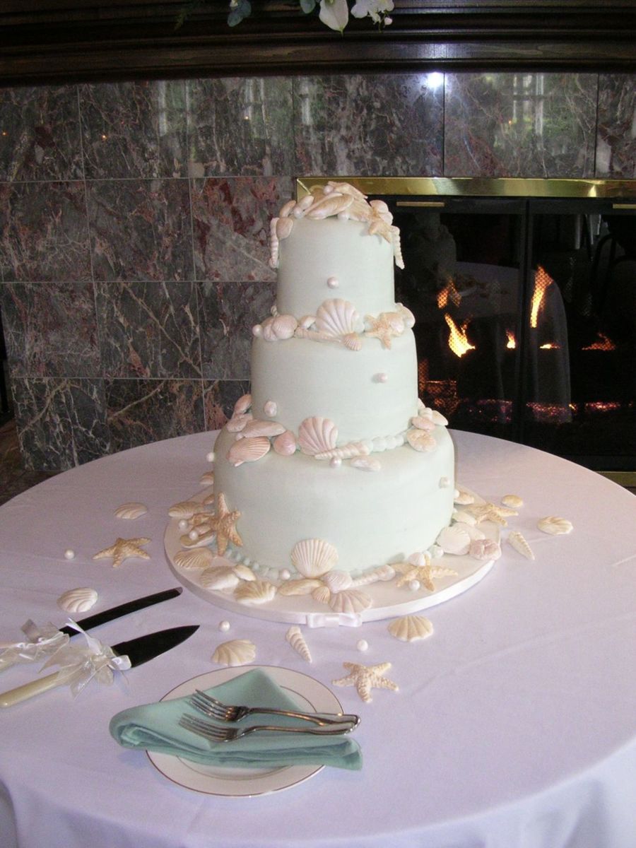 Seashell Wedding Cake - CakeCentral.com