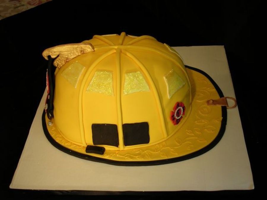 Fireman Helmet Grooms Cake - CakeCentral.com