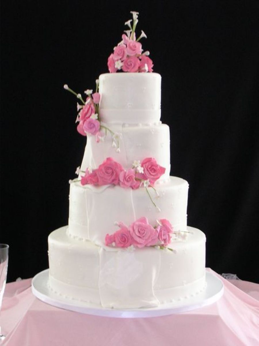 Pink And White Cake - CakeCentral.com