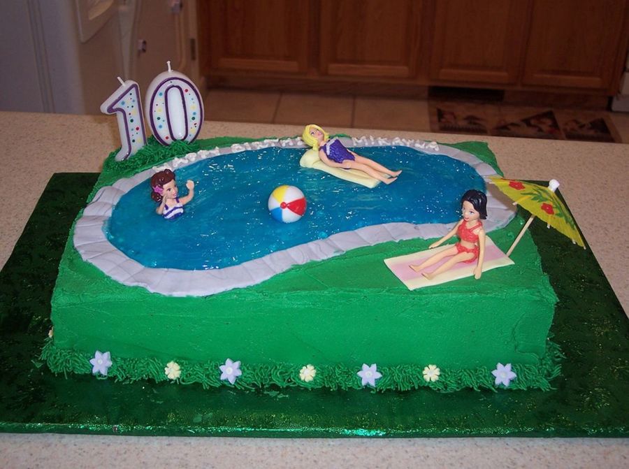 Swimming Pool Birthday Cake - CakeCentral.com
