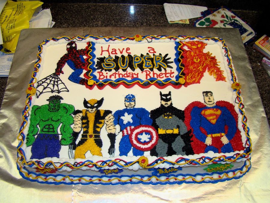 Superheroes Birthday Cake - CakeCentral.com