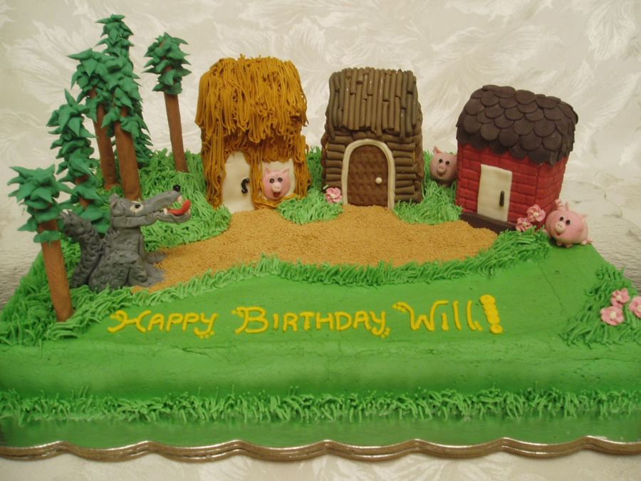 Three Little Pigs And The Big Bad Wolf - CakeCentral.com