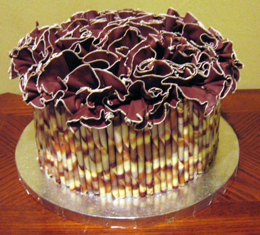 Triple Chocolate Ruffle Cake - CakeCentral.com