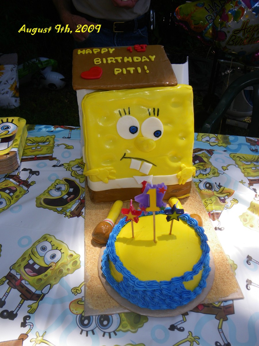 Spongebob First Birthday Cake And Smash Cake - CakeCentral.com