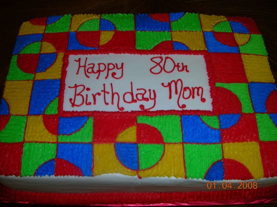 Circle Quilt Pattern Birthday Cake - CakeCentral.com