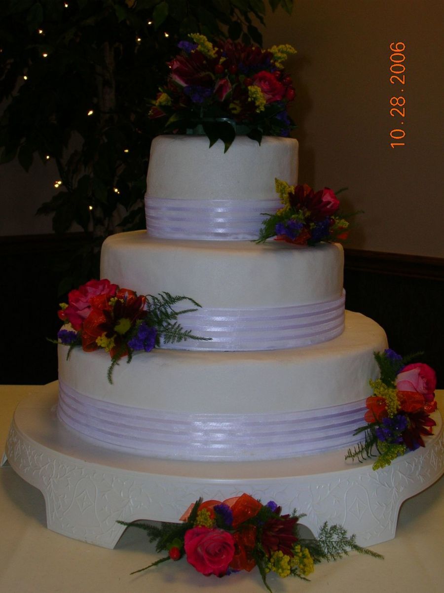 Round Buttercream Wedding Cake - CakeCentral.com