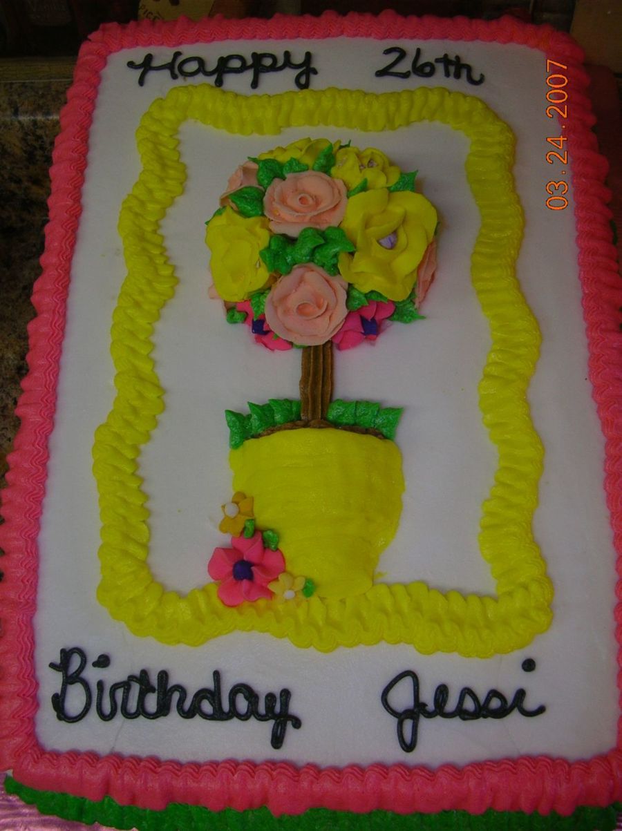 Topiary Birthday Cake - CakeCentral.com