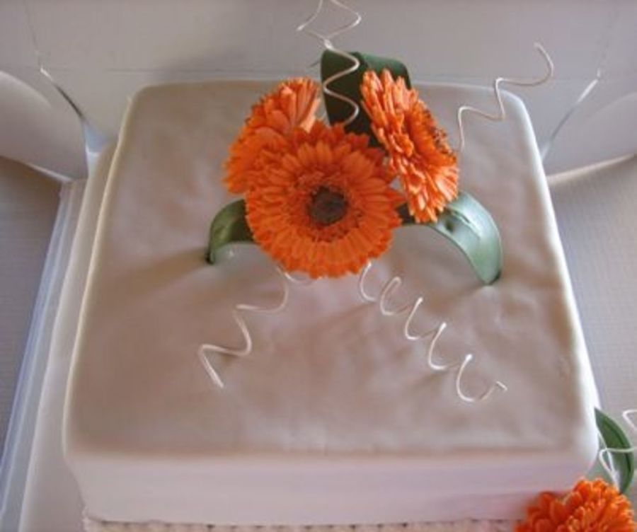 Gerbera Wedding Cake - CakeCentral.com