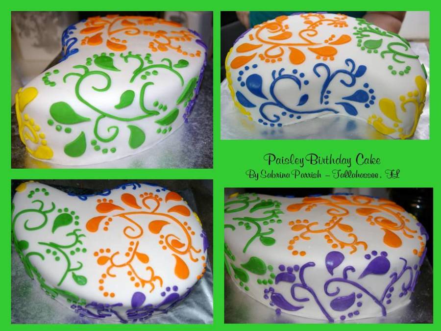 Paisley Birthday Cake - CakeCentral.com