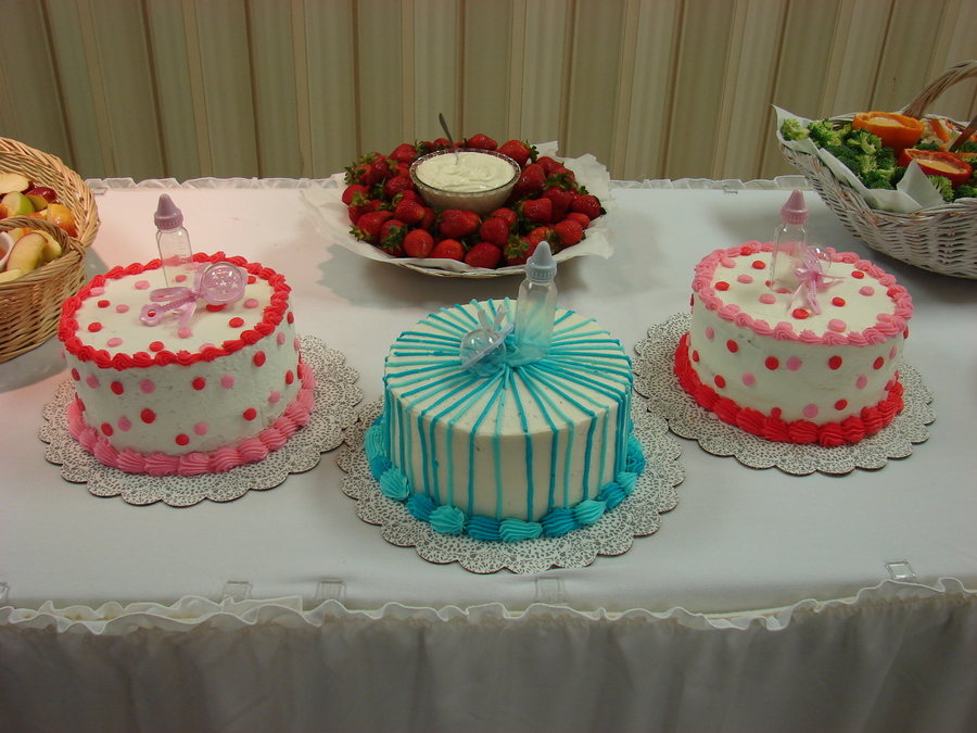 Triplets Baby Shower Cakes - CakeCentral.com