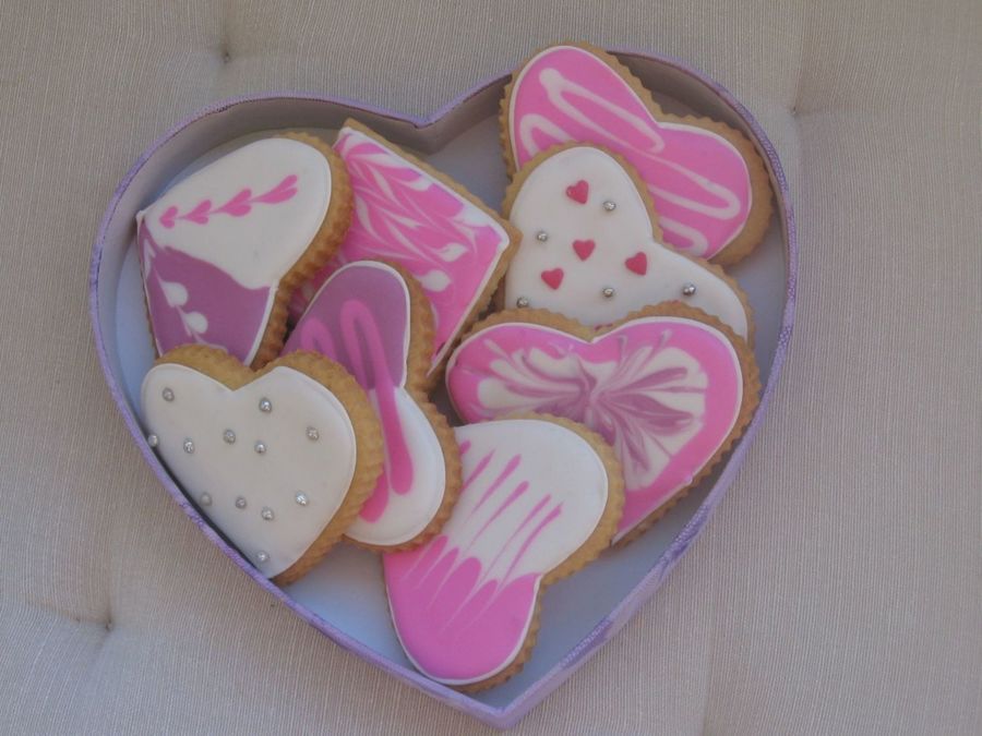 Pink And Purple Heart Cookies - CakeCentral.com