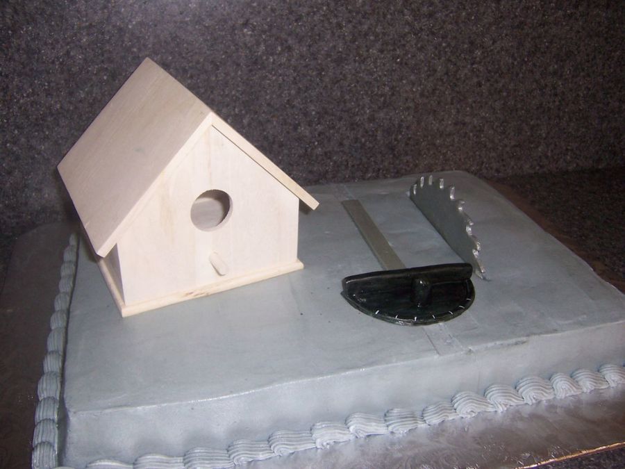 Table Saw With Bird House - CakeCentral.com