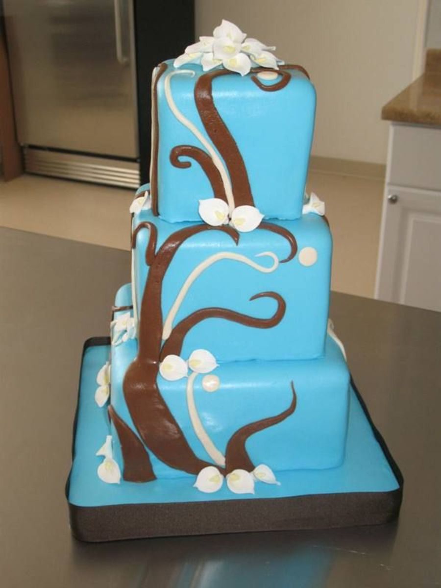 Blue And Brown Wedding - CakeCentral.com