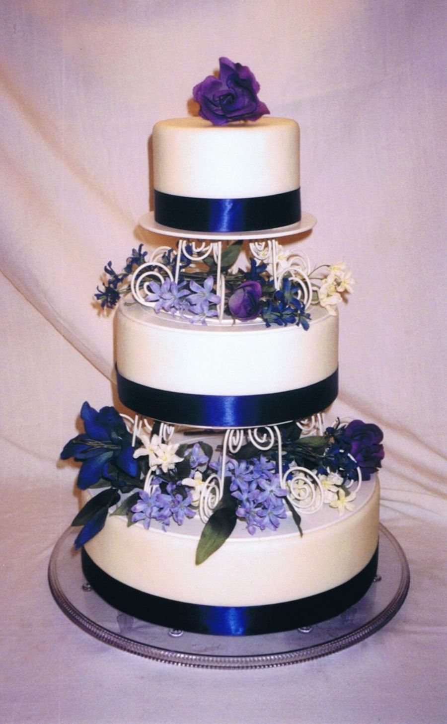 Navy With Scroll Stand - CakeCentral.com