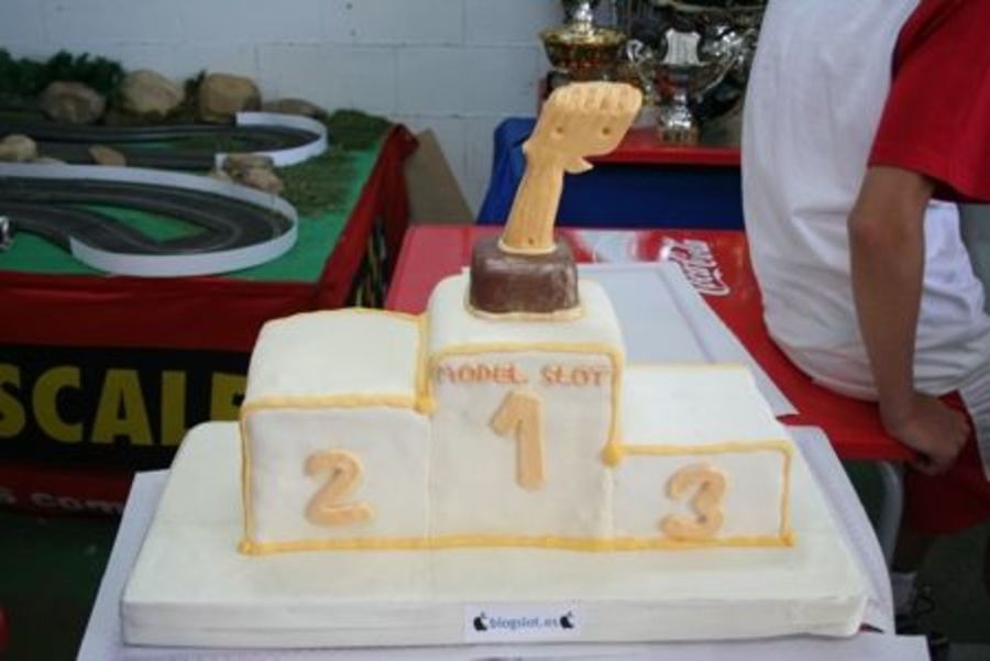 Podium Cake With Parma Trophy - CakeCentral.com