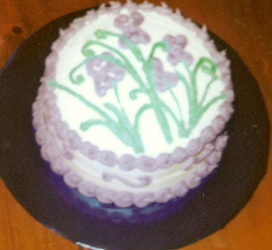 Purple Iris Bday Cake - CakeCentral.com