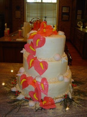 Gumpaste Anthuriums And Chocolate Seashells - CakeCentral.com