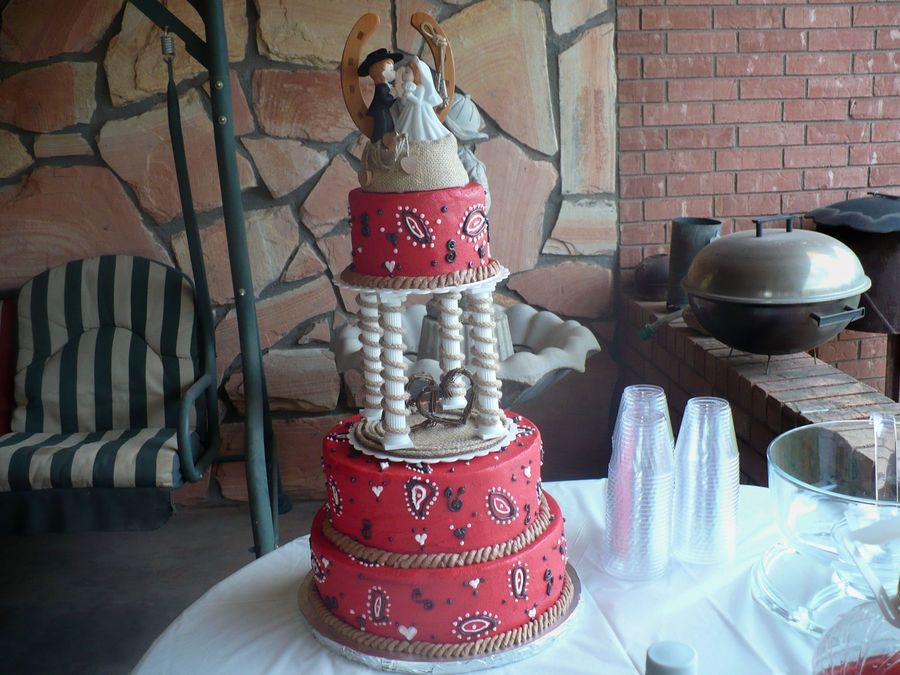 Bandana Wedding Cake - CakeCentral.com