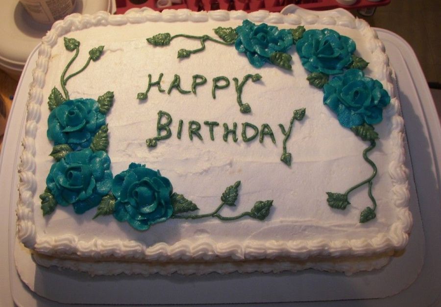 Blue Rose Cake - CakeCentral.com